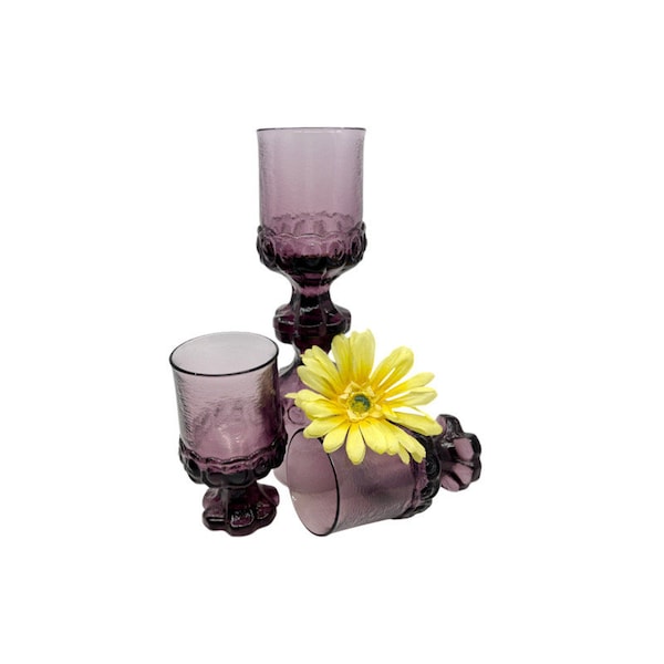Tiffin Plum Wine Glasses - Etsy