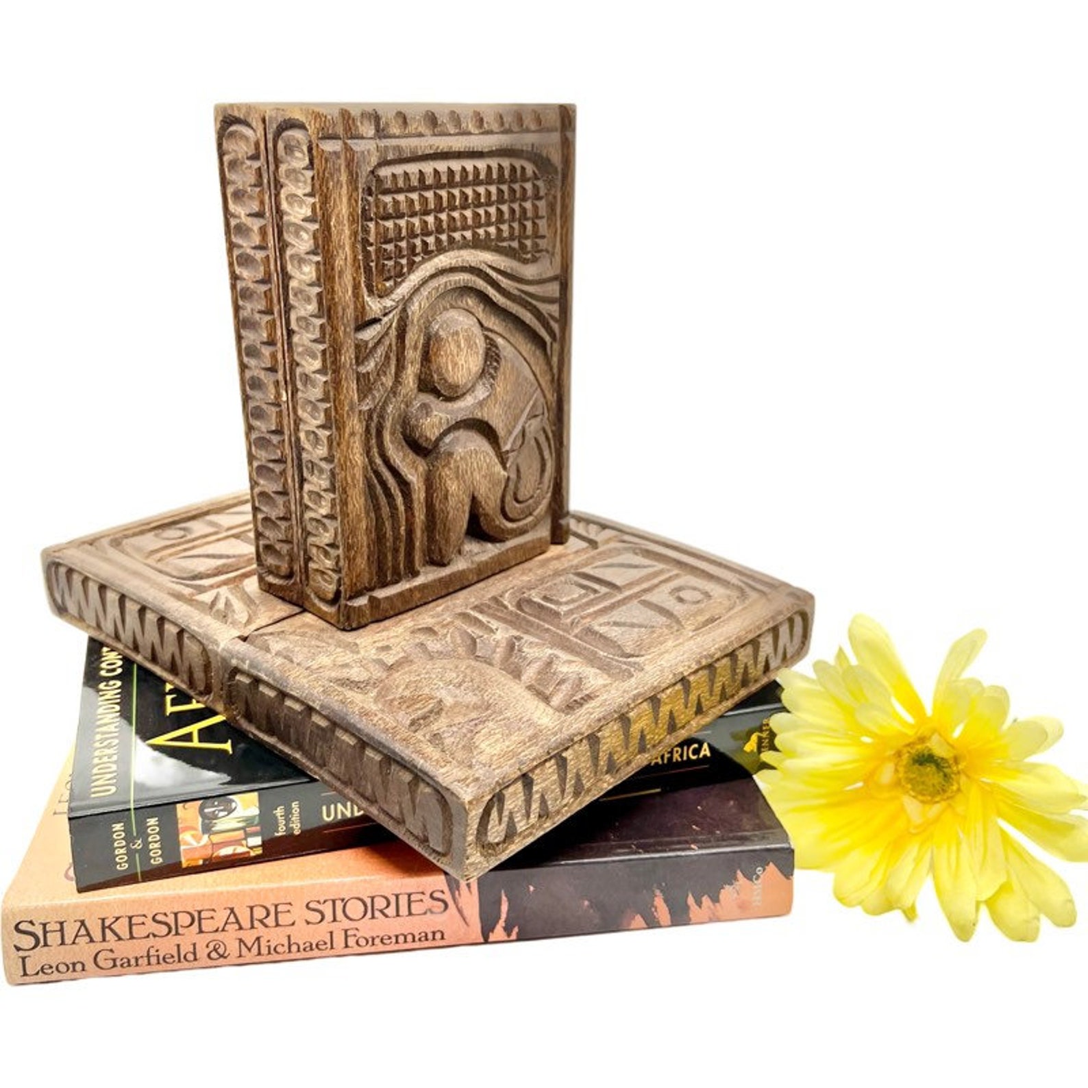 Vintage Pair of BEAUTIFUL Hand Carved Wooden Bookends / - Etsy