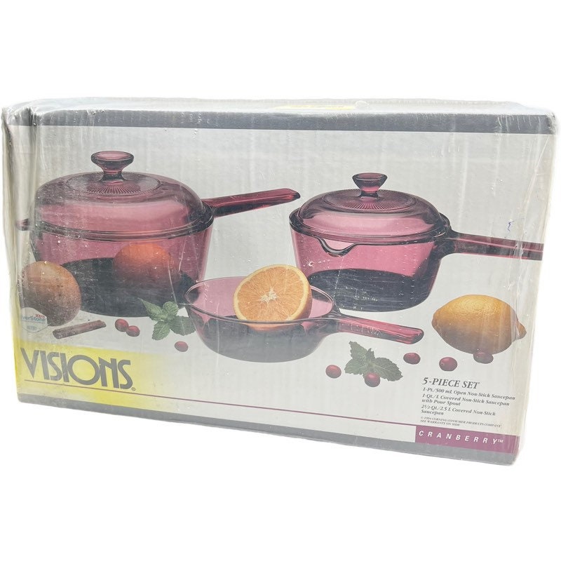 New Vintage COMPLETE VISION Cranberry Corning Ware/pyrex 5 - Etsy