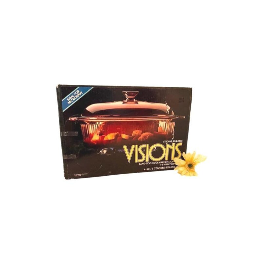 New Vintage Amber VISION WARE 4 QT Casserole/roasting Dish With ...