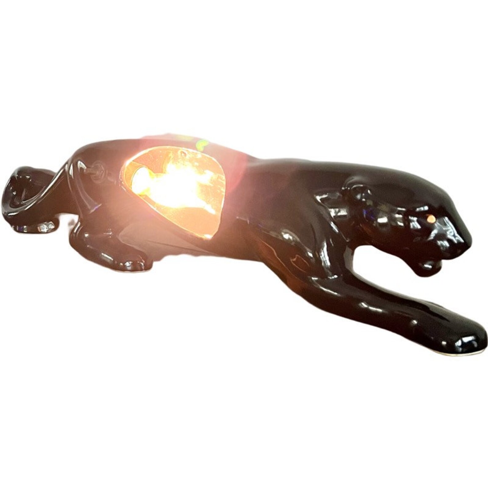 Vintage Black Panther Light / Large 1960s Ceramic Black Ebony - Etsy