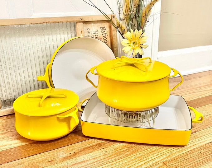 Vintage Yellow Dansk Kobenstyle IHQ 6 Piece SET of 4 BEAUTIFUL ...