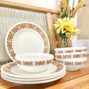 Vintage Pyrex/corning Ware SET of 8 Copper Filigree Luncheon/salad ...