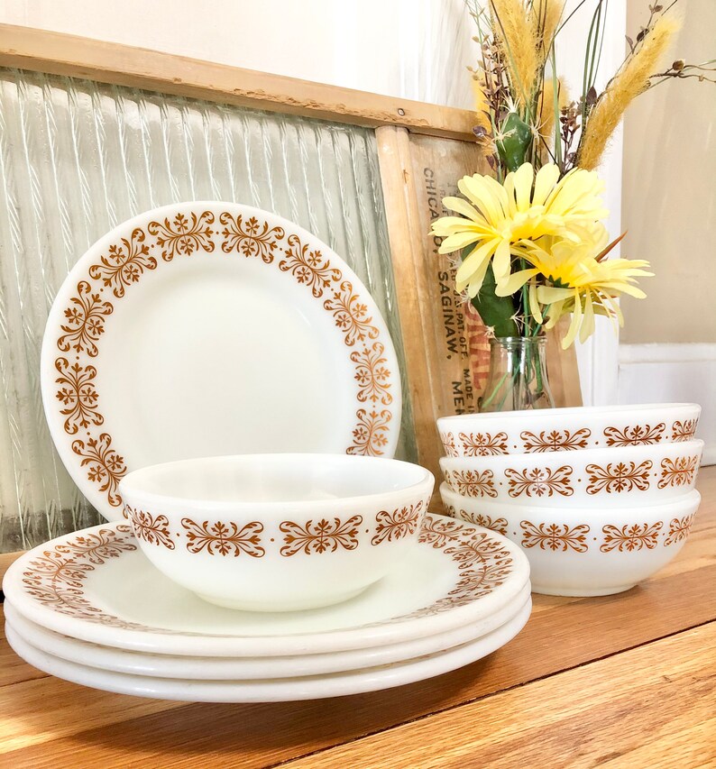 Vintage Pyrex/corning Ware SET of 8 Copper Filigree - Etsy