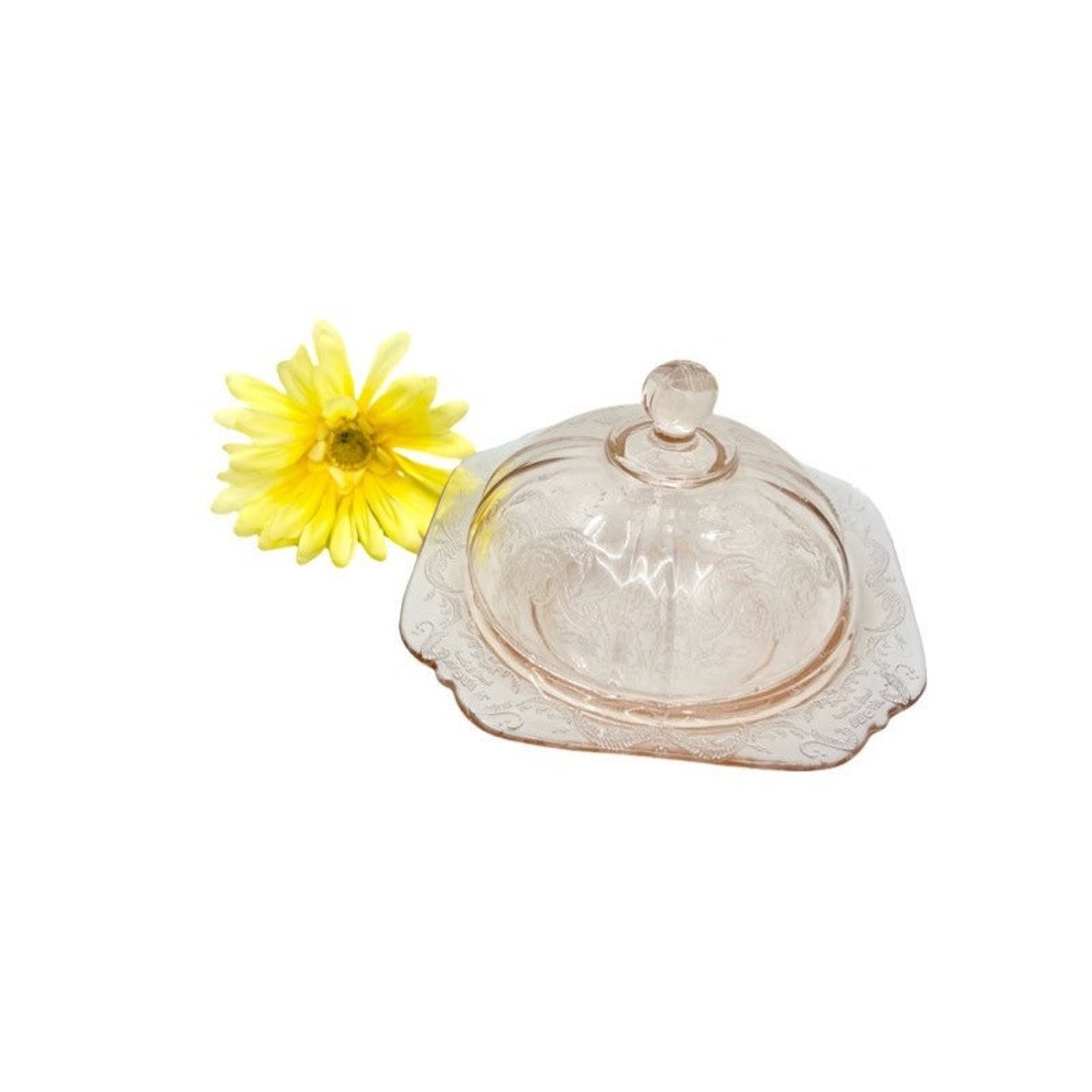 Vintage Pink Indiana Madrid Covered Butter Dish by Federal Glass Co ...
