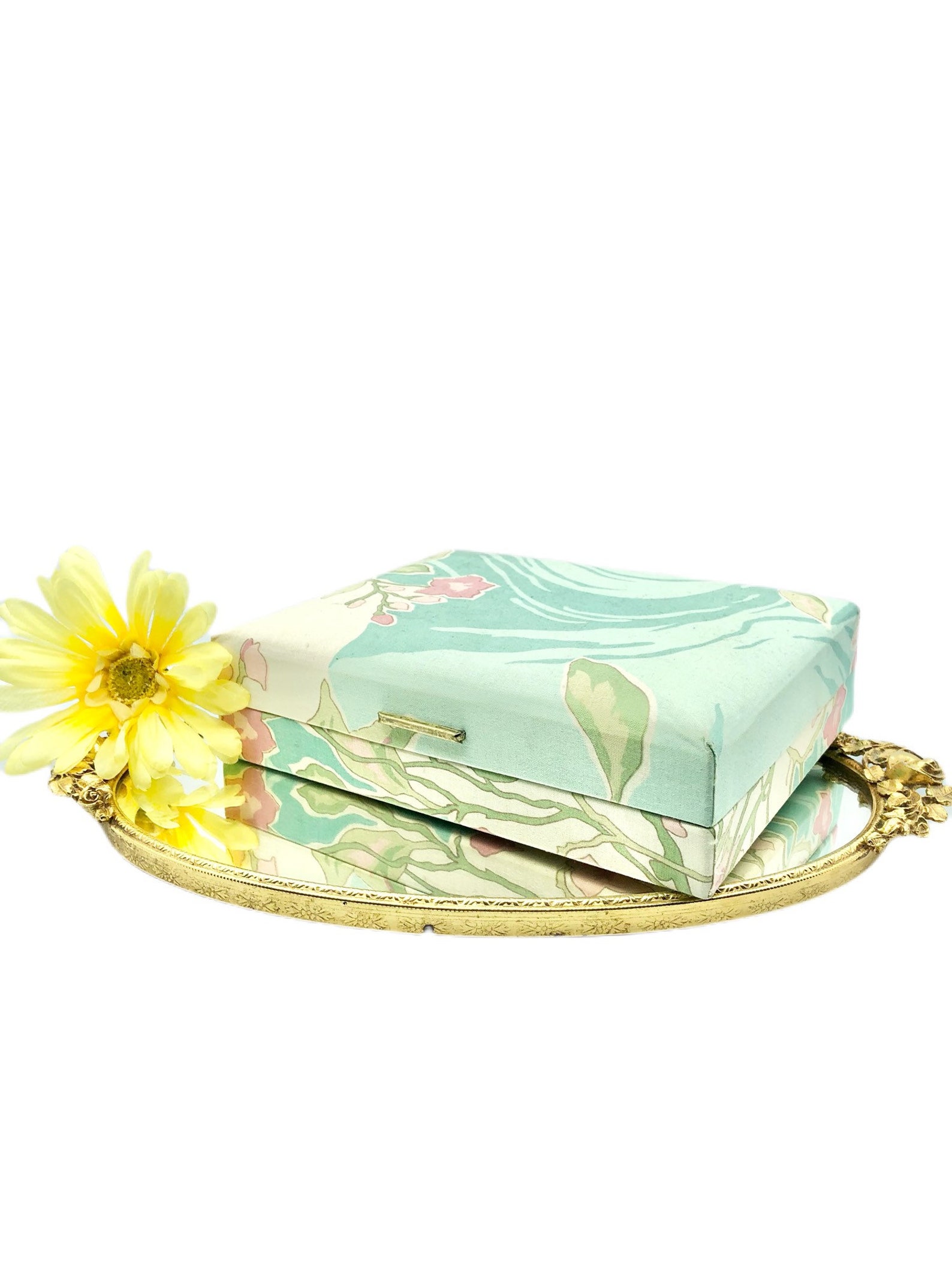 Vintage Large Floral Fabric Jewelry Box With Divided Inserts / - Etsy