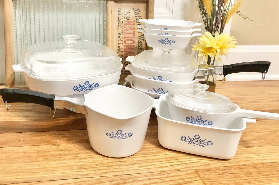 Vintage Corning Ware / Blue Cornflower LOT of Casseroles/pots/pans ...