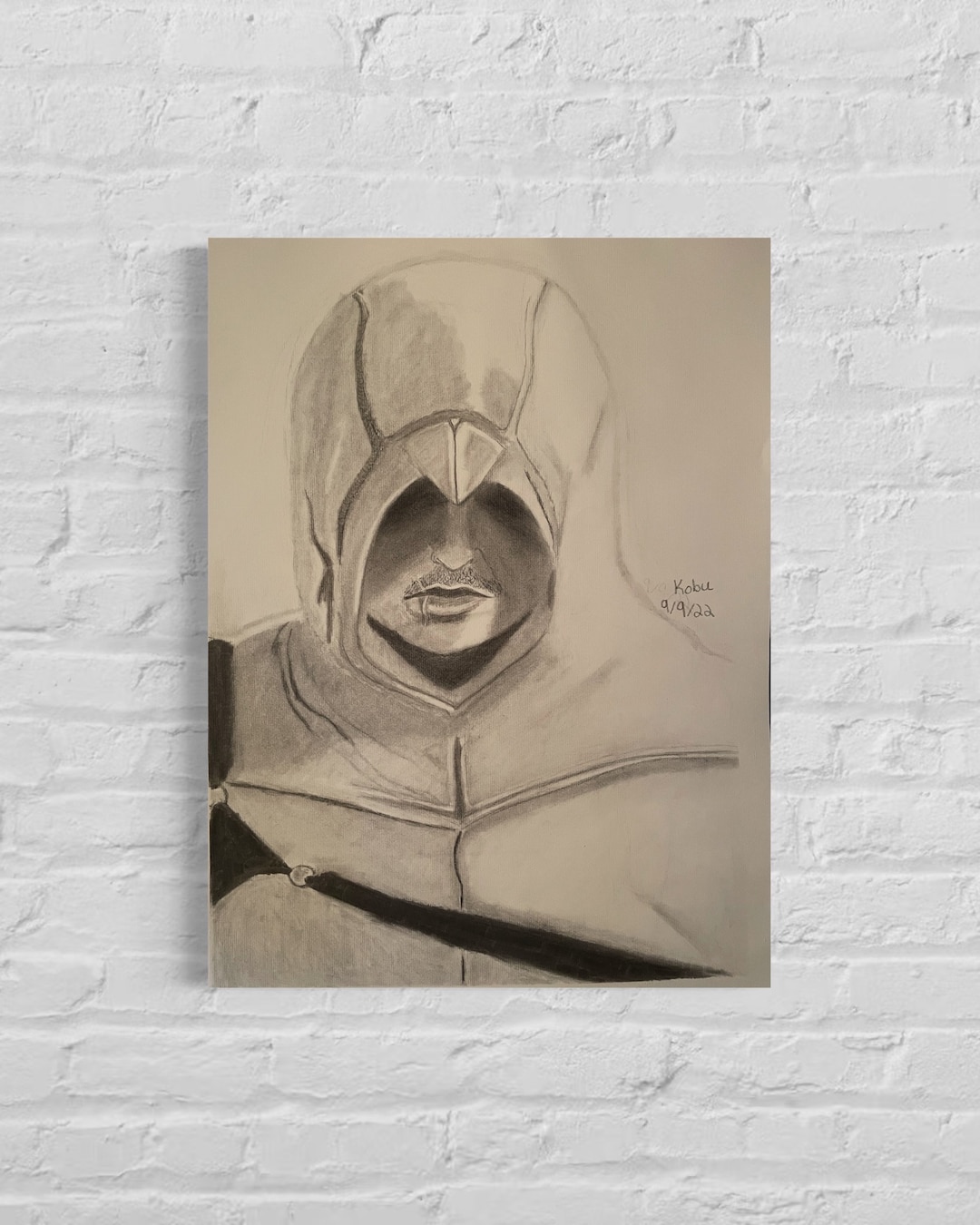 Altaïr Artwork Charcoal Drawing (18x24in) - Kobu the Lotus - Etsy