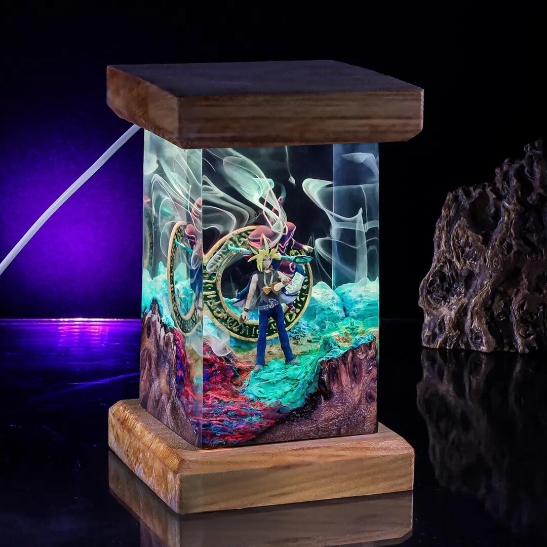 Muto Yugi Dark Magician Game Anime Custom Resin Lamp, Resin Creations ...