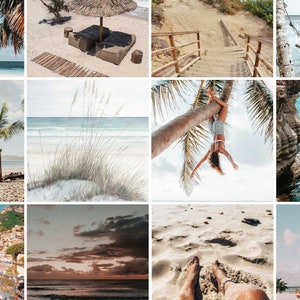 Summer Blue Beach Wall Collage Kit, Printable Digital Art, Room Decor ...