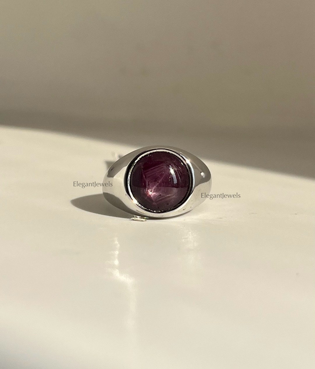 Natural Star Ruby Ring Wedding Engagement Ring Star Ruby Ring for Men ...