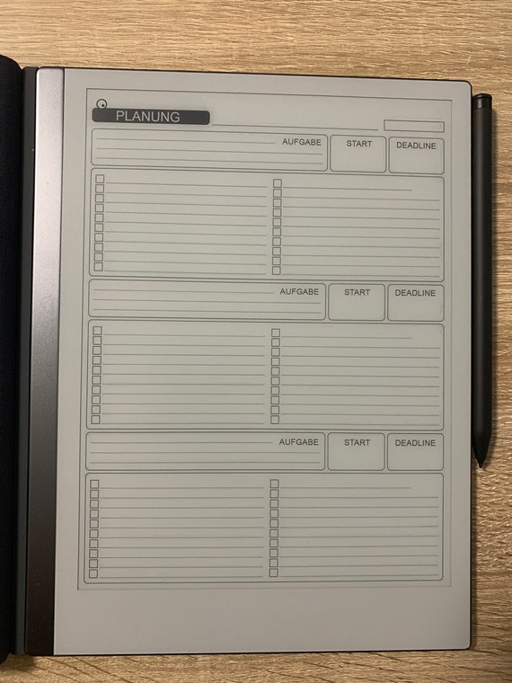 ReMarkable Task Planner PNG PDF SVG Template English | Etsy