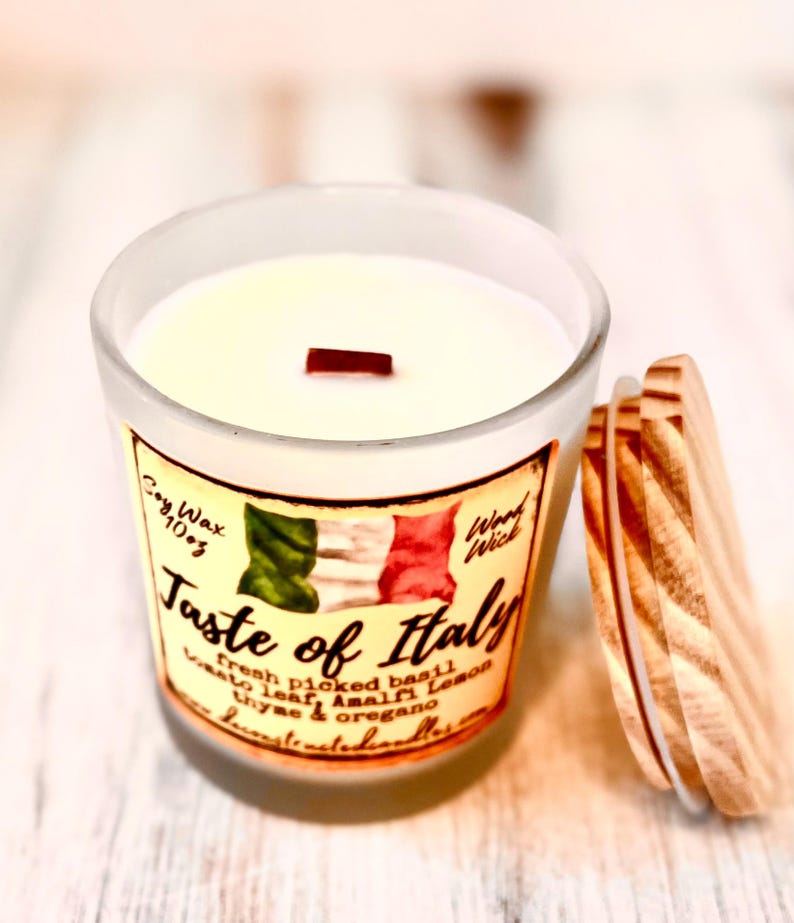 Taste of Italy Candle Soy Wax Wood Wick Herbal Citrus Scent Italy ...