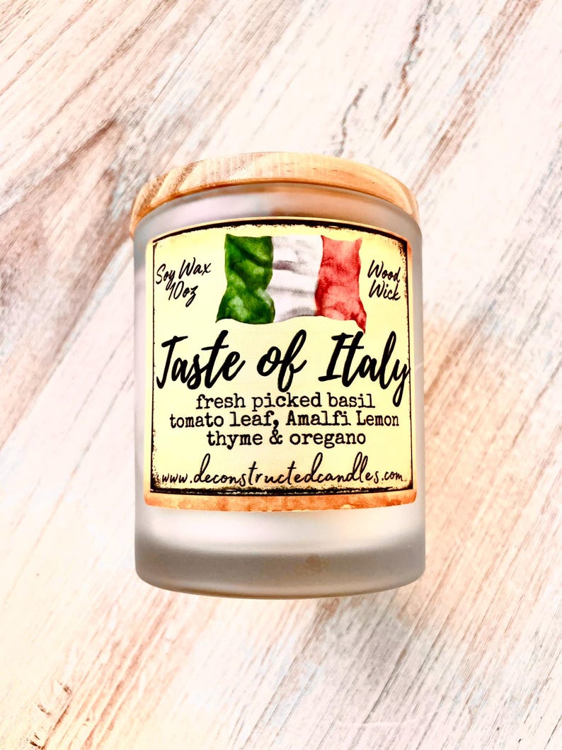 Taste of Italy Candle Soy Wax Wood Wick Herbal Citrus Scent Italy ...
