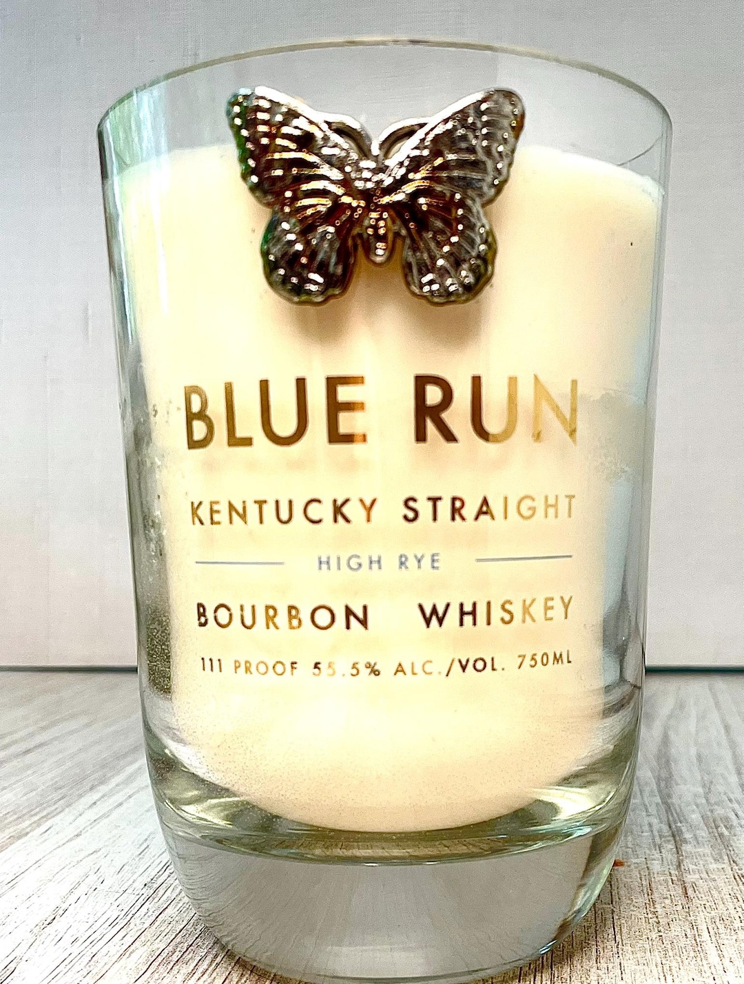 Bourbon Candle Blue Run Bourbon Bottle Old Fashioned Scent Soy Candle ...