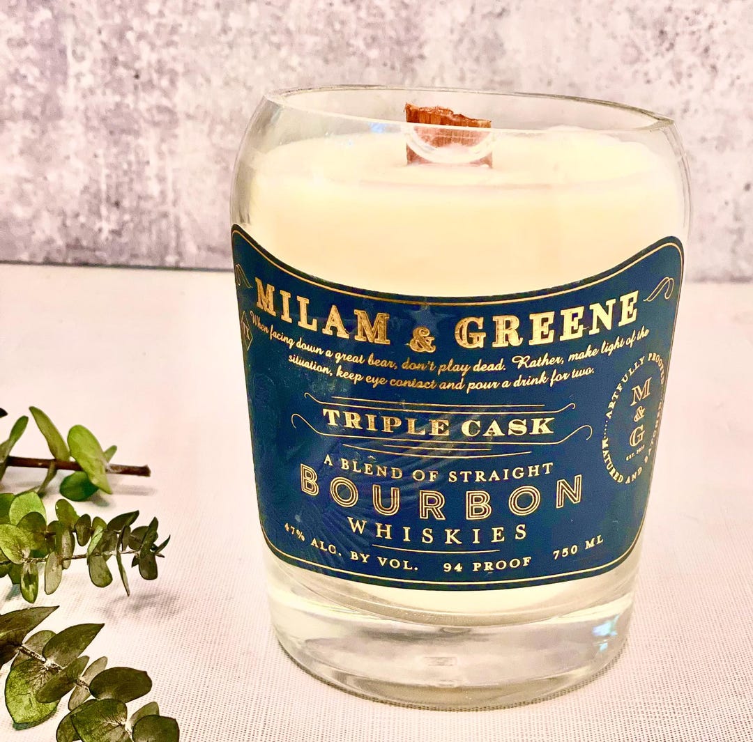 Milam & Greene Bourbon Candle, Old Fashioned Scent, Wood Wick - Etsy