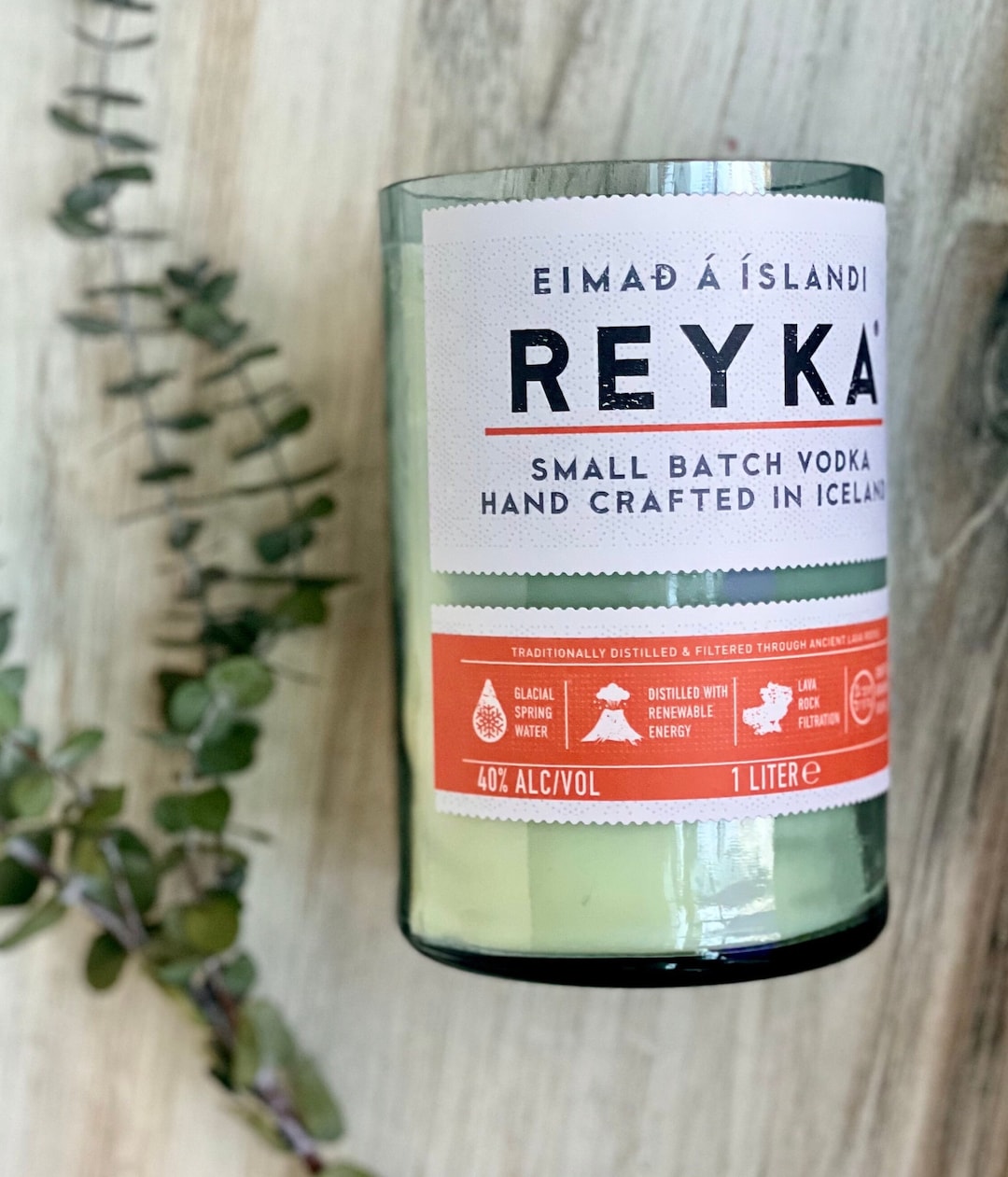 Vodka Candle - Reyka Icelandic Vodka Bottle - Copper Mule Scent ...