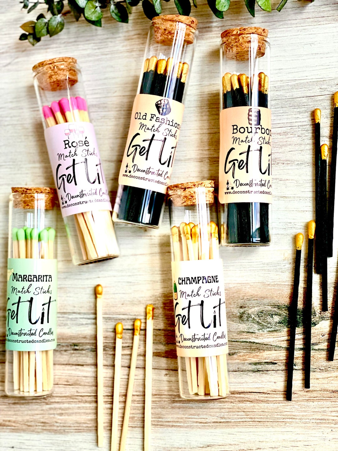 4 Inch Tall Matches | “get Lit” Cocktail Themed Matches | 25 Matches in ...