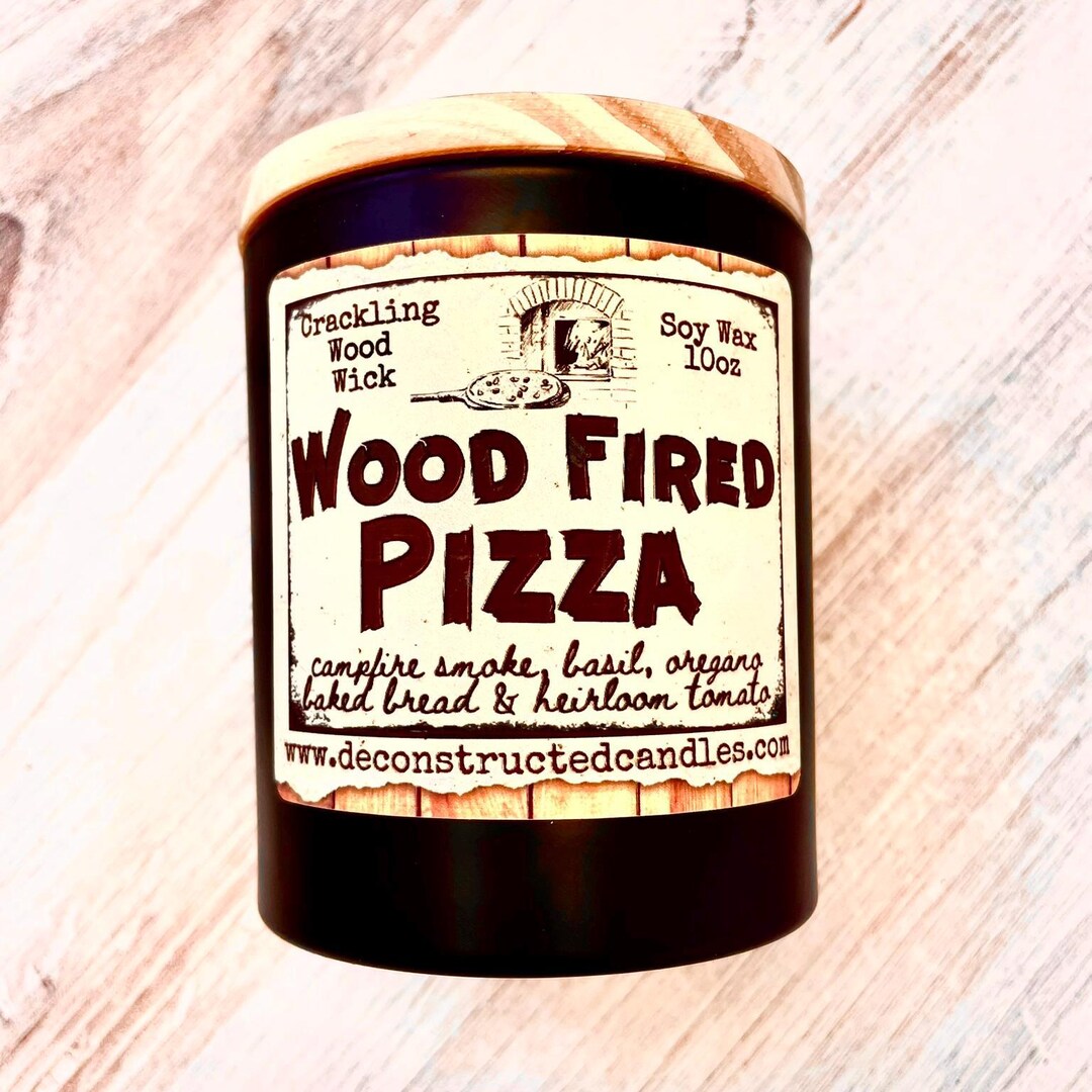 Wood Fired Pizza Scented Candle Unique Candle Scents Soy Wax Crackling ...