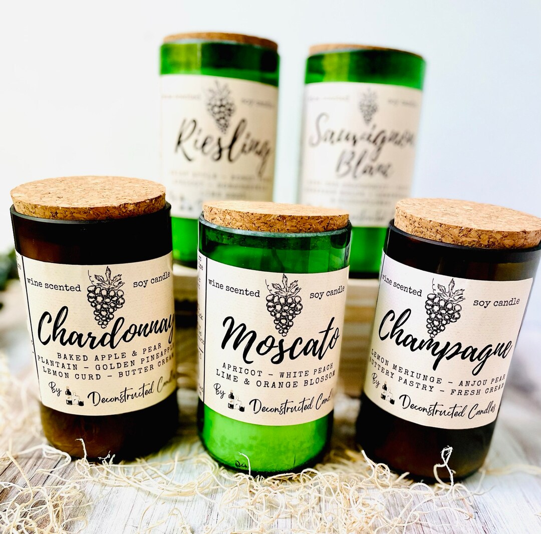 Wine Bottle Candle Custom Wine Scents by an Expert Pure Soy Candle ...