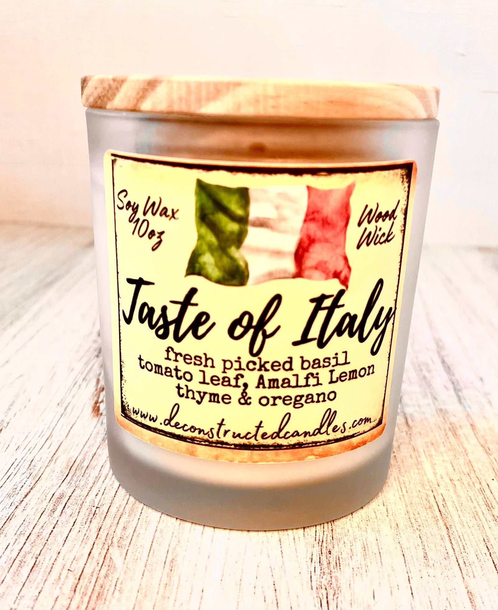 Taste of Italy Candle Soy Wax Wood Wick Herbal Citrus Scent Italy ...