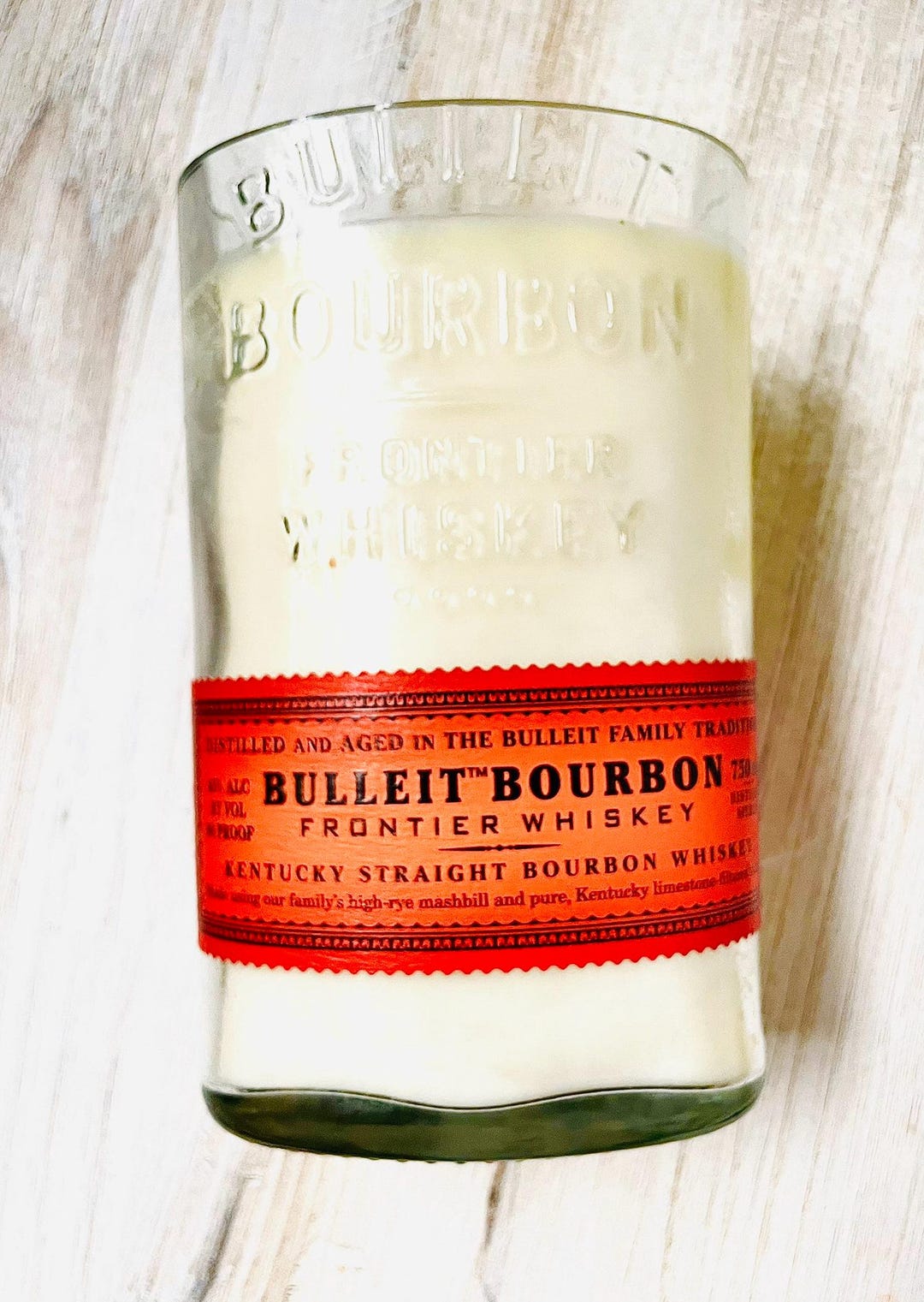 Bulleit Bourbon Bottle Candle, Old Fashioned Scent, Wood Wick Soy ...