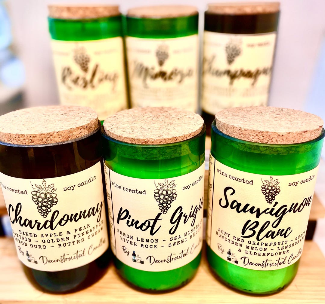 Wine Bottle Candle Custom Wine Scents by an Expert Pure Soy Candle ...
