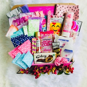 GIRLS FRIST PERIOD Starter Kit for Her, Teenage Girl Self Care Package ...