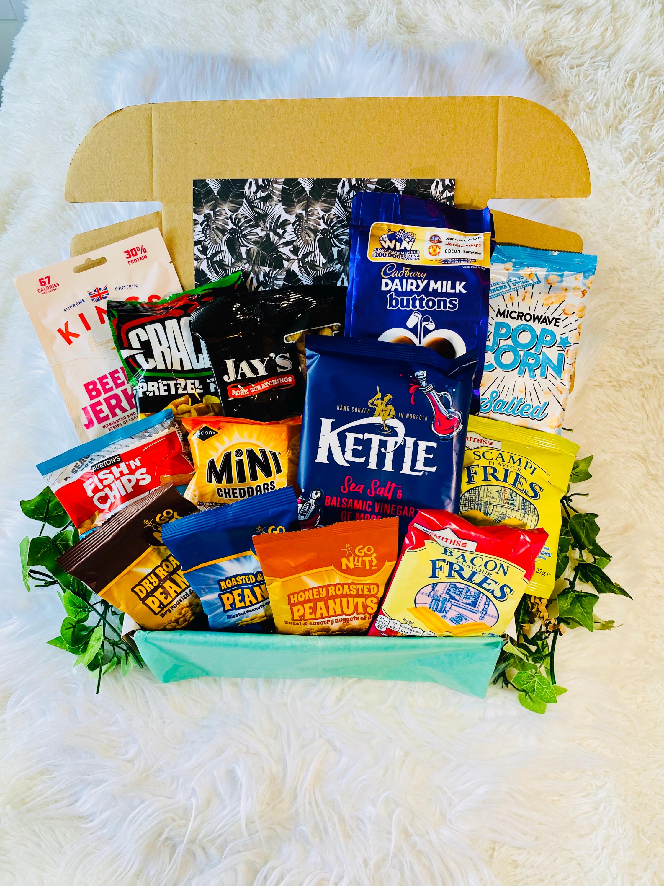 Savoury Snack Box Hamper, Pub in A Box, Sweet and Savoury Treat Box ...