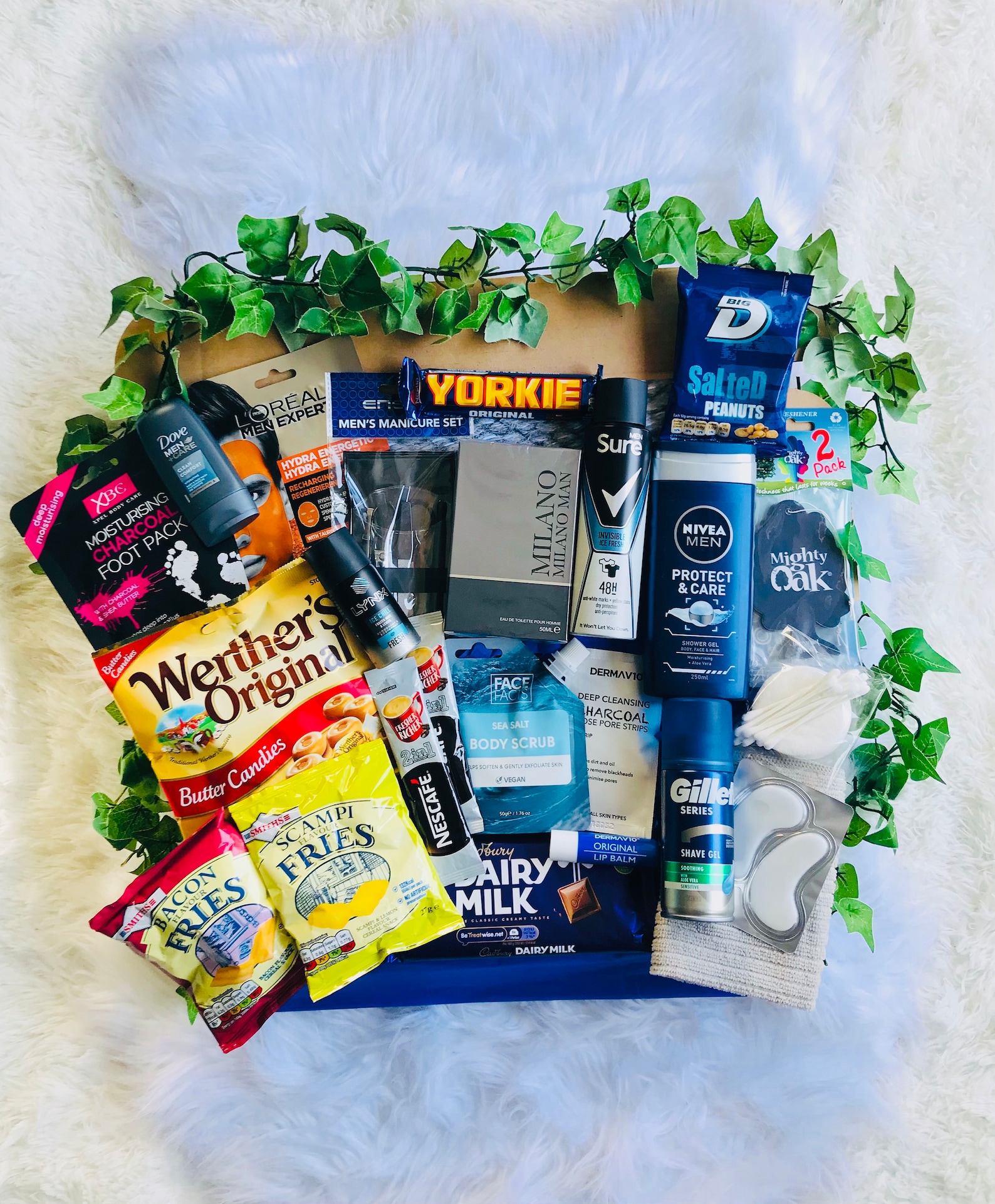 MEN’S HAMPER BOX Birthday Hamper for Him, Man Gift Hamper, Care Package ...