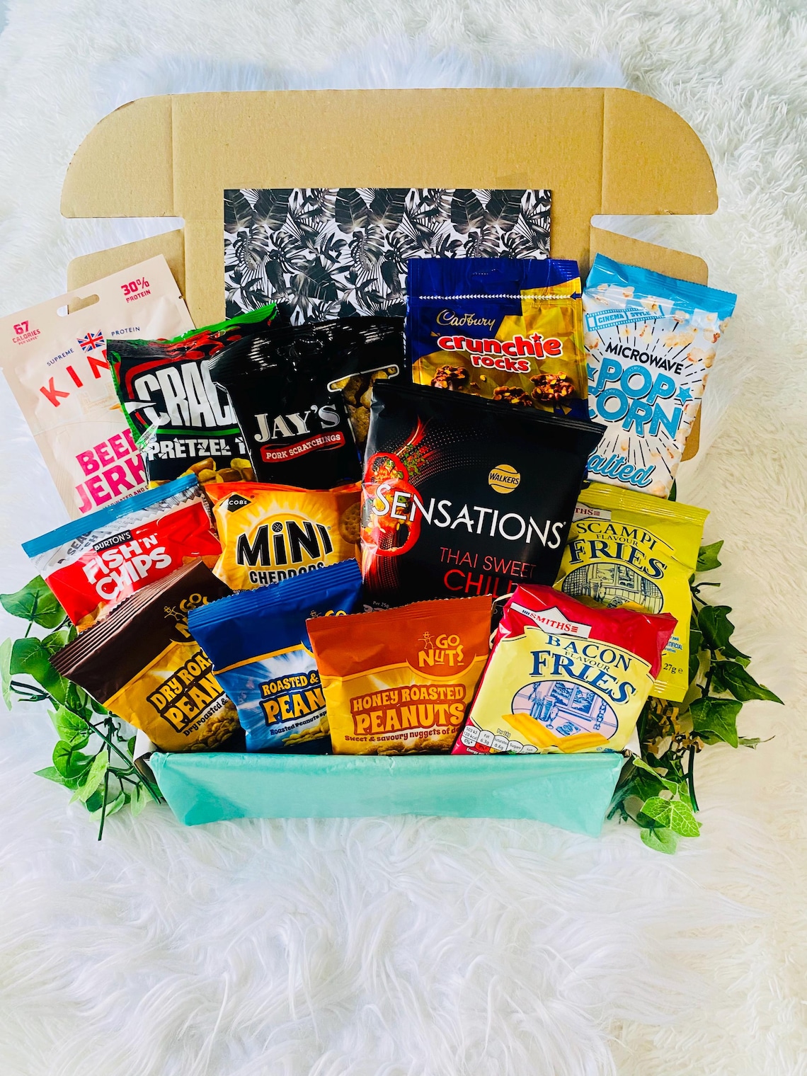 Savoury Snack Box Hamper, Pub in A Box, Sweet and Savoury Treat Box ...