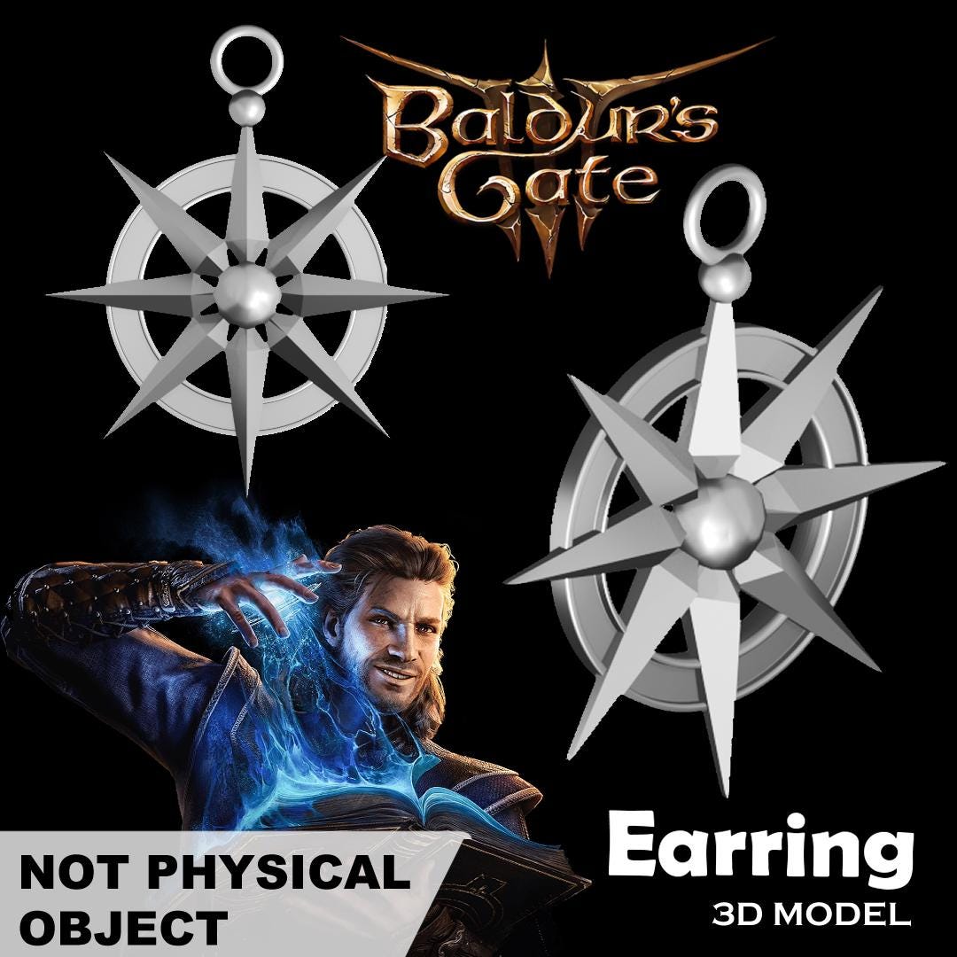 Gale Earring - Game Accurate Baldurs Gate 3 3D Print Model - Etsy