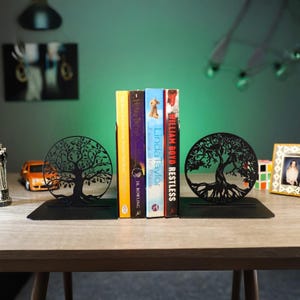 Bookends Tree of Life Metal Art Nature Book Ends Unique Shelf Decor Family Tree Bookend Arbre De ...