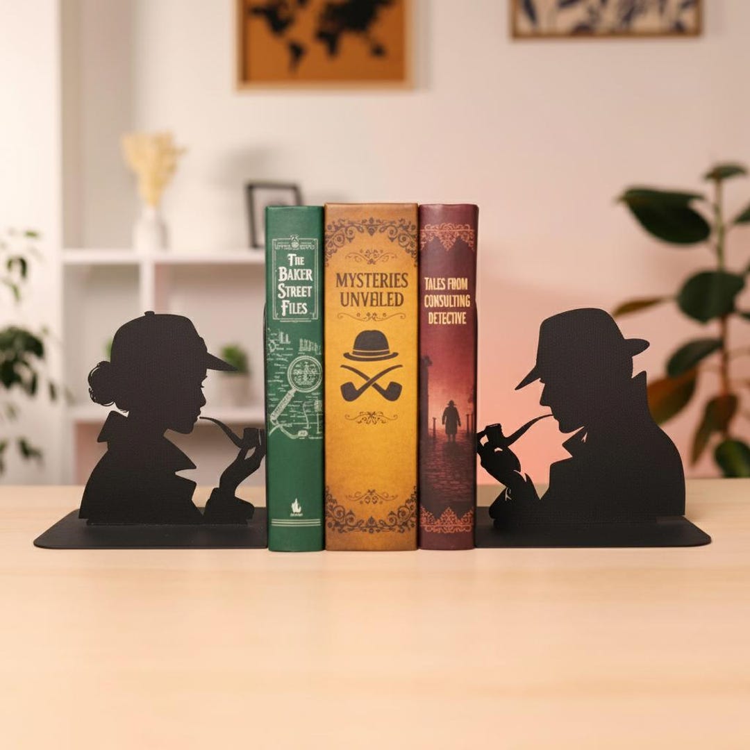 Bookends Metal Detective for Mystery Lovers Detectives Inspired Home ...