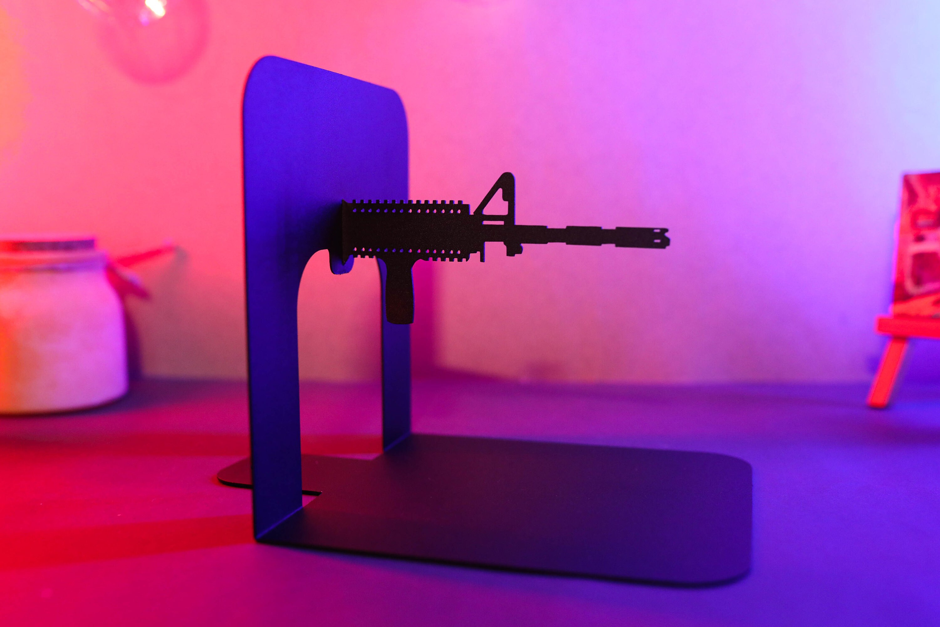 Bookends Military Black Metal Art Machine Gun Automatic - Etsy