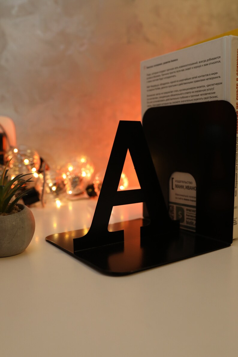 Metal Book Ends Letter Bookends Cute Bookend Alphabet Home - Etsy