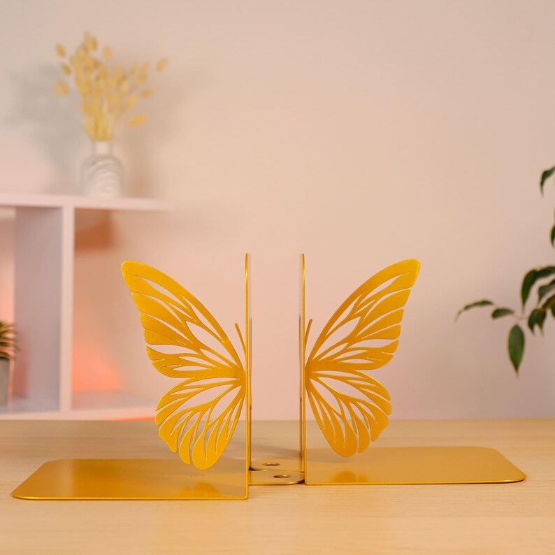 Butterfly Bookends, Black Metal Art Decor, Book Lover Gift - Etsy