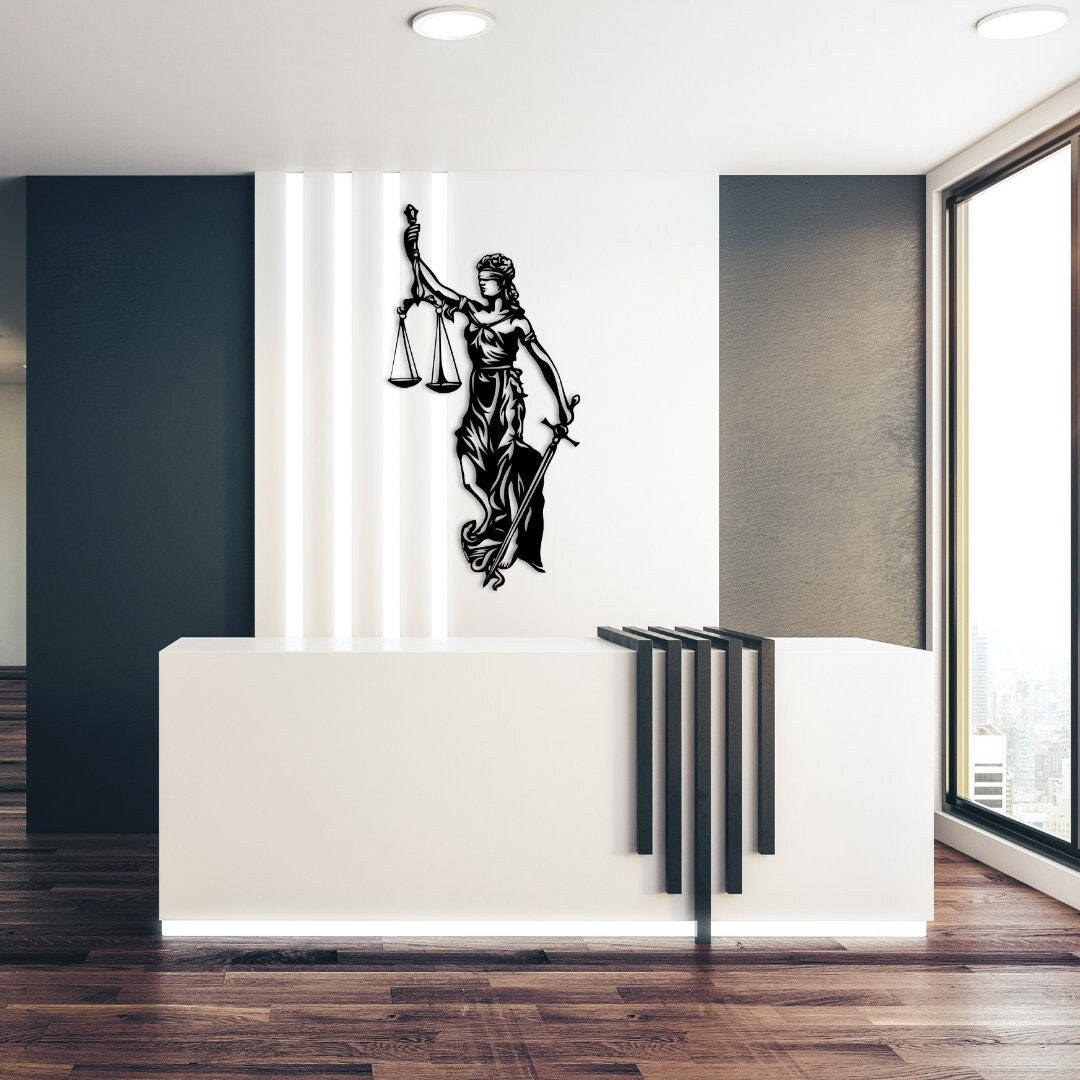 Metal Wall Decor Lady Justice Lawyer Gift Office Wall Art Scales of ...