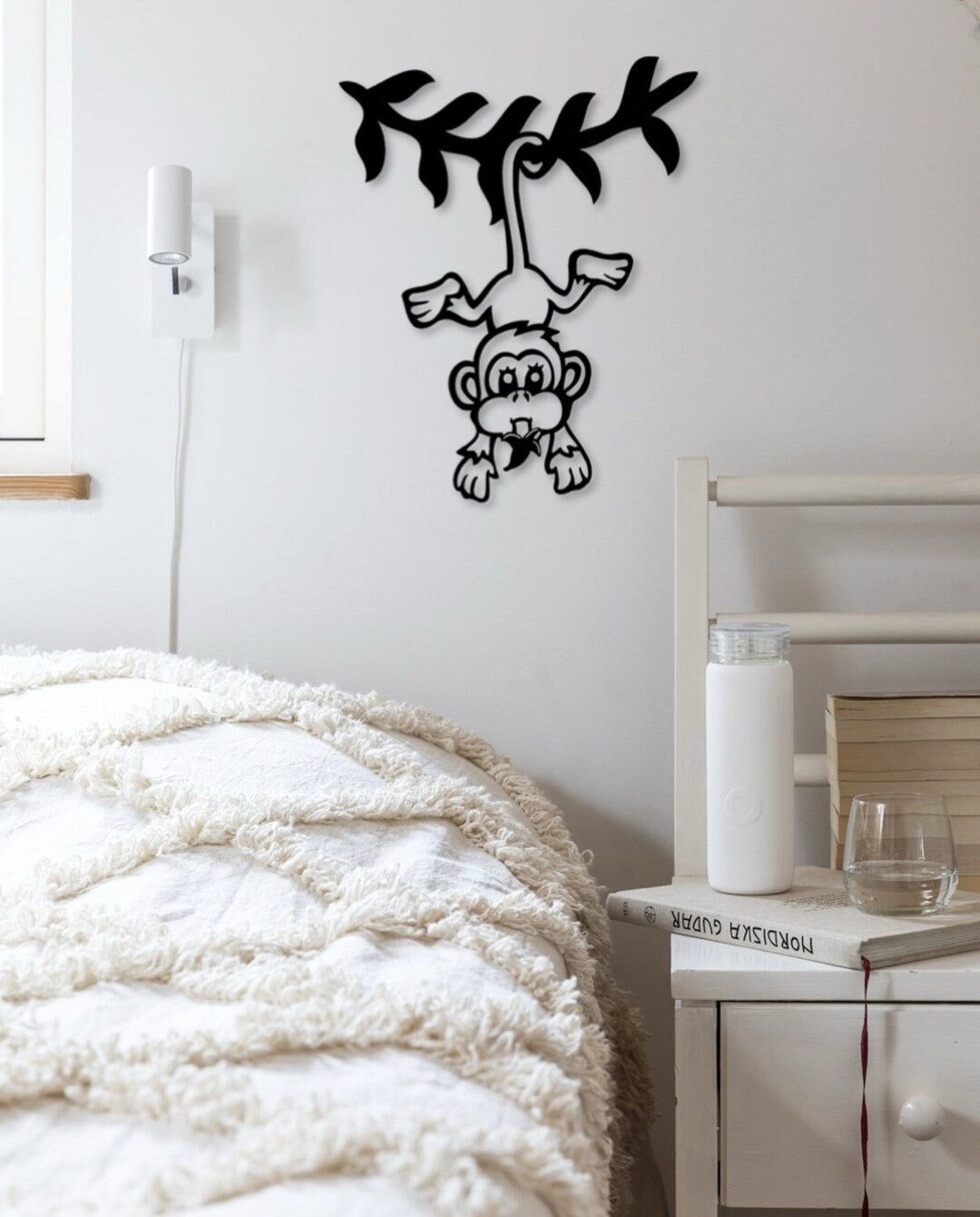 Metal Wall Decor Monkey With Banana Fun Wall Hanging Jungle Wall Art ...