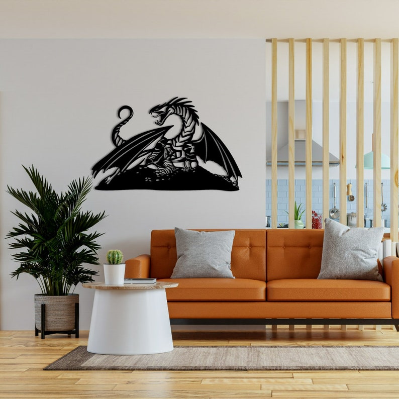 Metal Wall Art Dragon Large Wall Hanging Fantasy Mythic Decor - Etsy