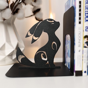 Book Lover Gift Anime Bookends Black Foxes Manga Book Ends Cute Metal ...