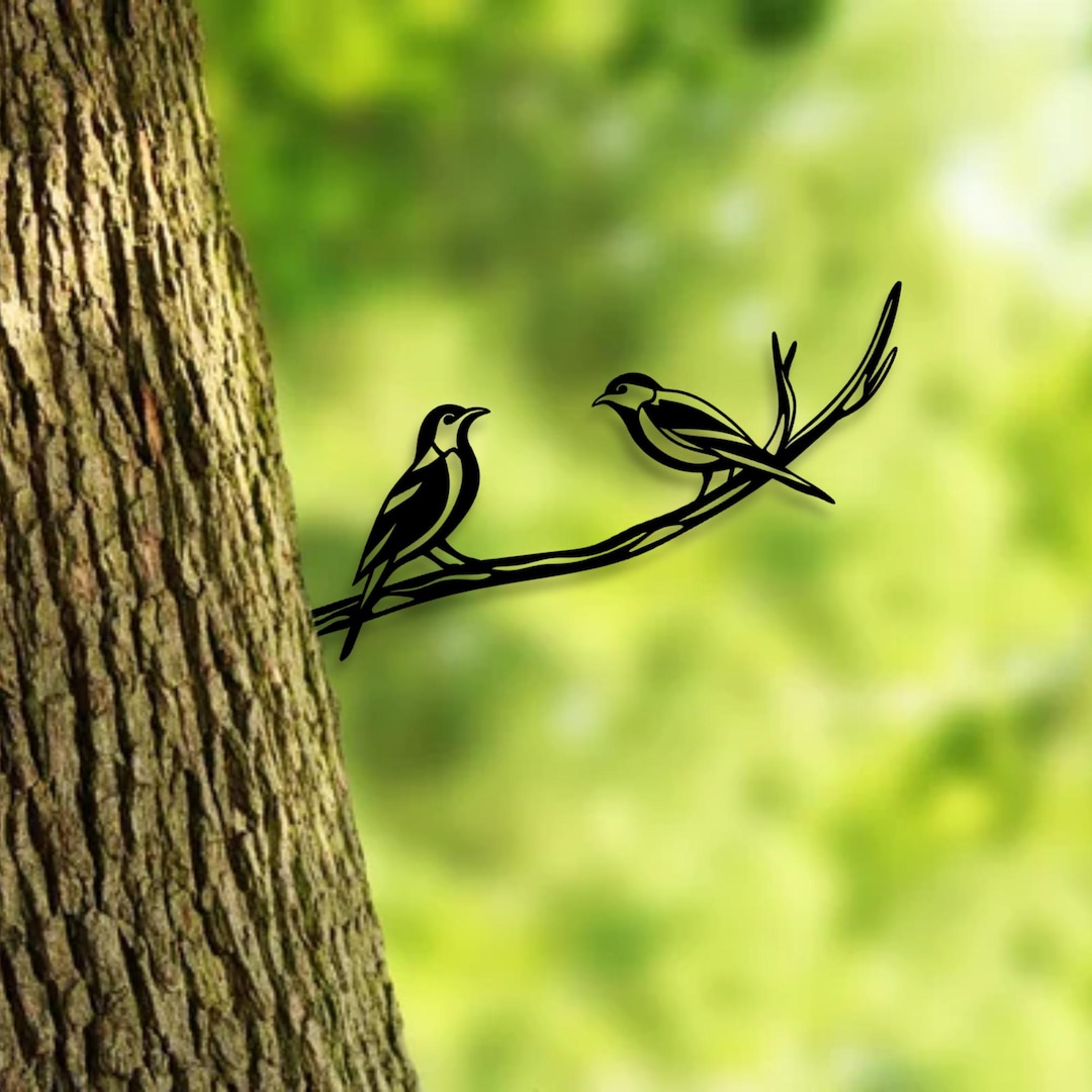 Metal Bird Tree Stake: Whimsical Garden Art, Bird Lover Gift - Etsy