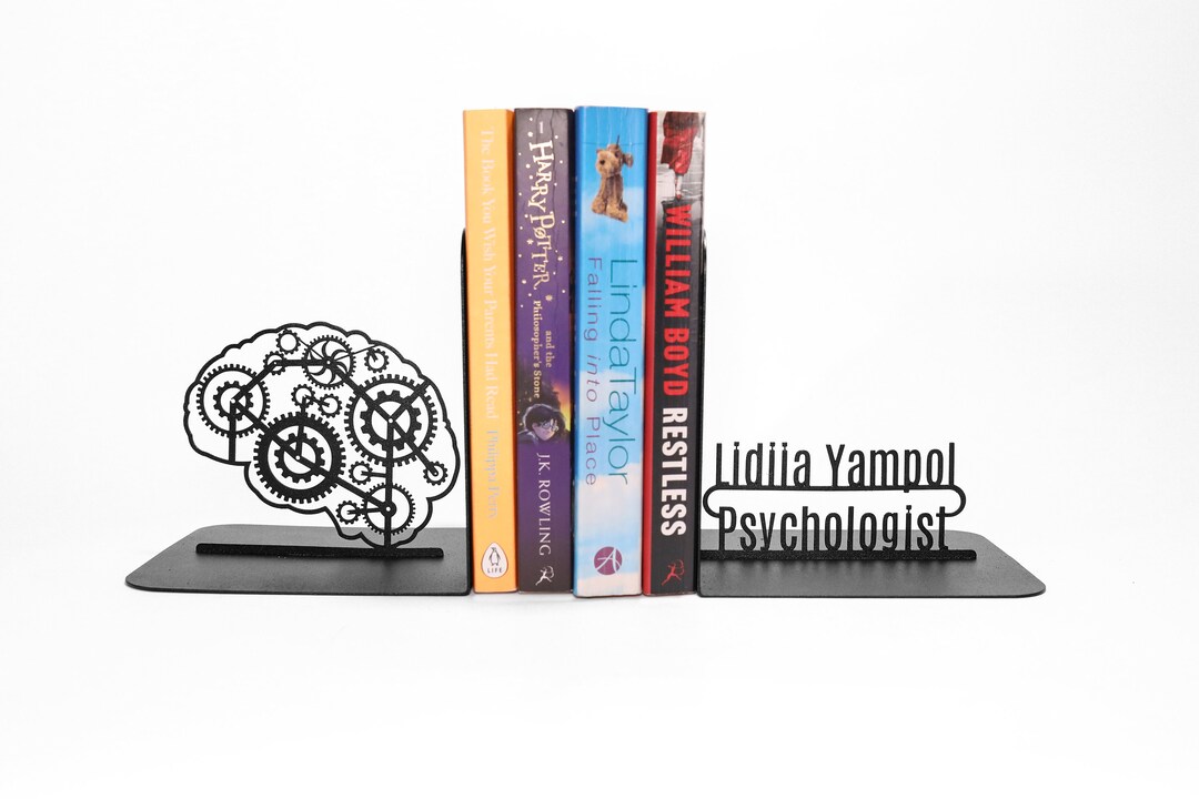Bookends Personalized Brain Surgeon Set, Unique Metal Book End ...