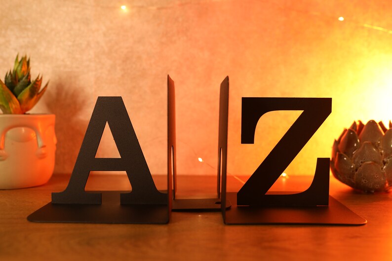 Personalized Bookends A Z Custom Metal Letters Teacher Gifts - Etsy