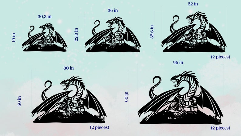 Metal Wall Art Dragon Large Wall Hanging Fantasy Mythic Decor - Etsy