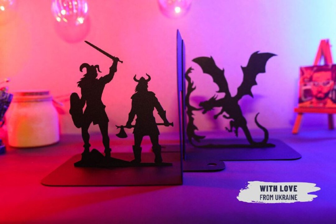 Fantasy Bookends Gift for Book Lovers Unique Metal Bookend - Etsy