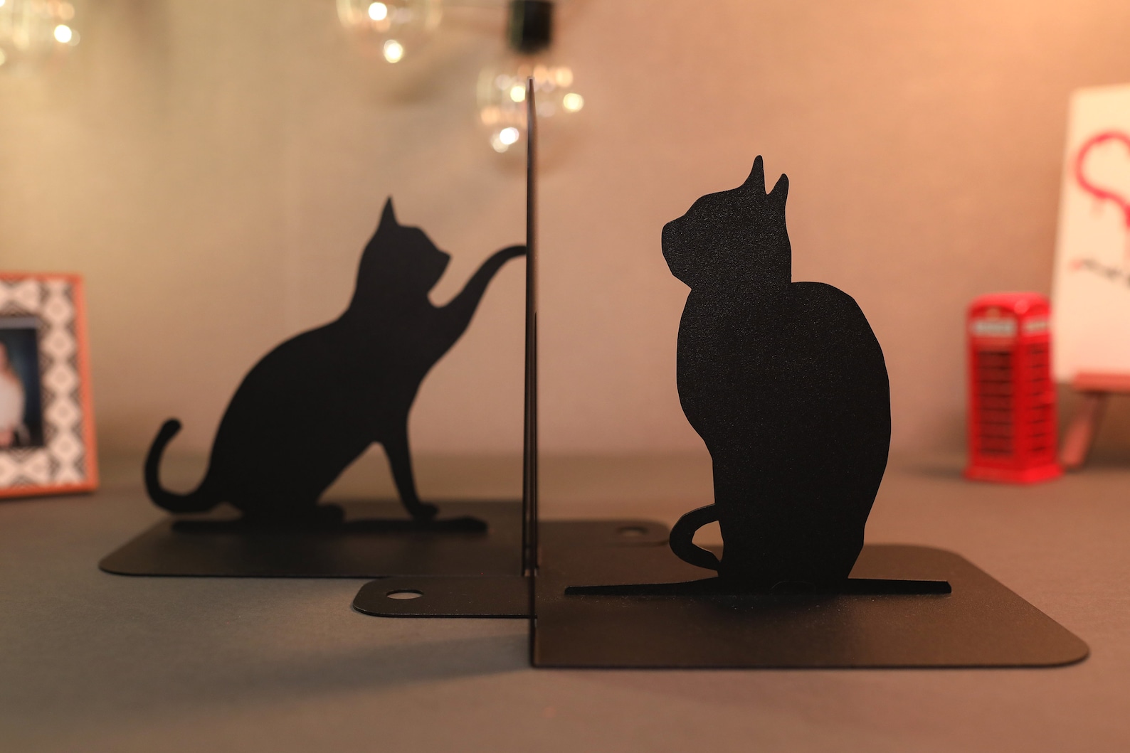 Bookend Cats Black Metal Art Unique Book End Cute Cat Gift - Etsy