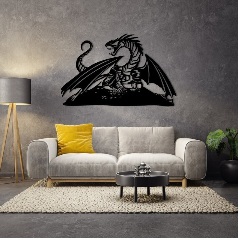 Metal Wall Art Dragon Large Wall Hanging Fantasy Mythic Decor - Etsy