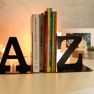 Metal Book Ends Letter Bookends Cute Bookend Alphabet Home - Etsy