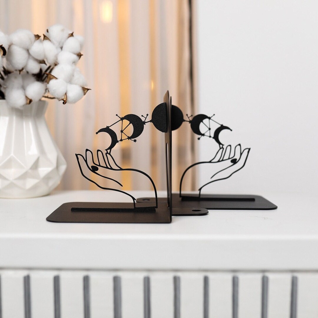 Bookends Moon Phase in Hands Unique Astrology Book End Moon Cool ...